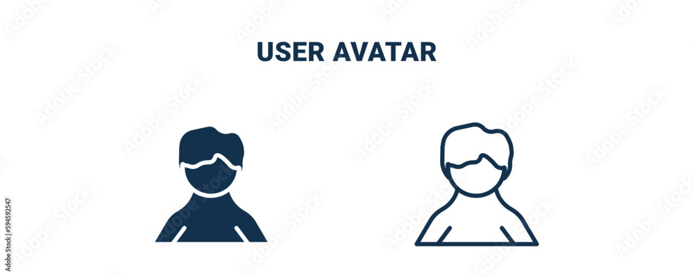 user avatar icon. Outline and filled user avatar icon from social media ...