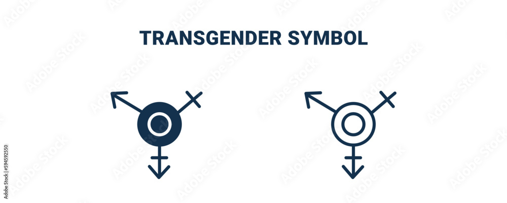 transgender symbol icon. Outline and filled transgender symbol icon ...