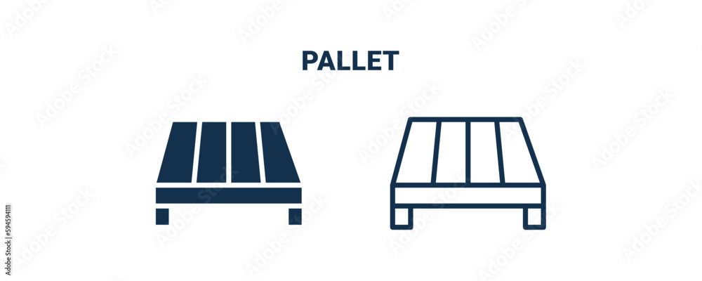 pallet icon. Outline and filled pallet icon from delivery and logistics ...