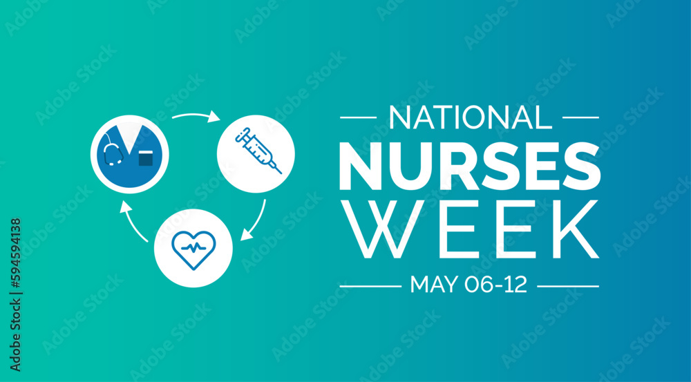 National Nurses Week background or banner design template celebrated in ...