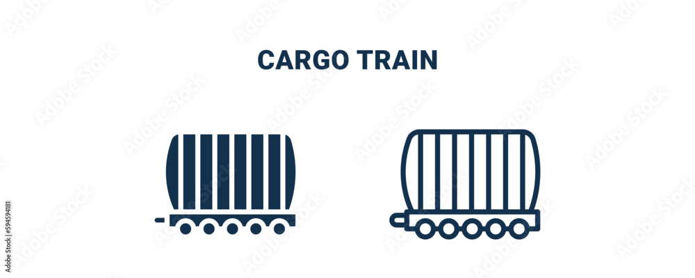 cargo train icon. Outline and filled cargo train icon from delivery and ...
