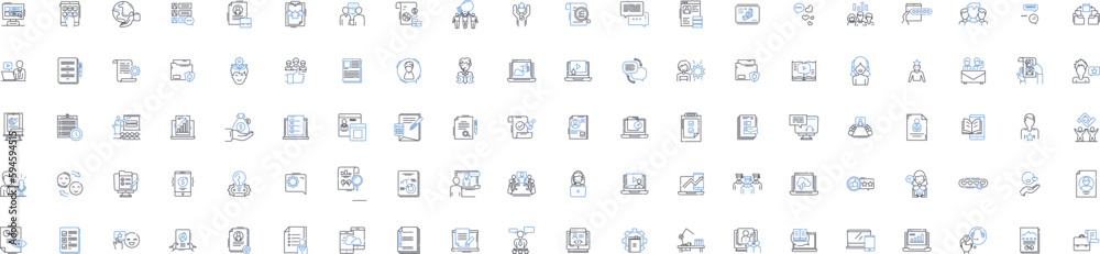 Vlogging line icons collection. Authenticity, Engagement, Content ...