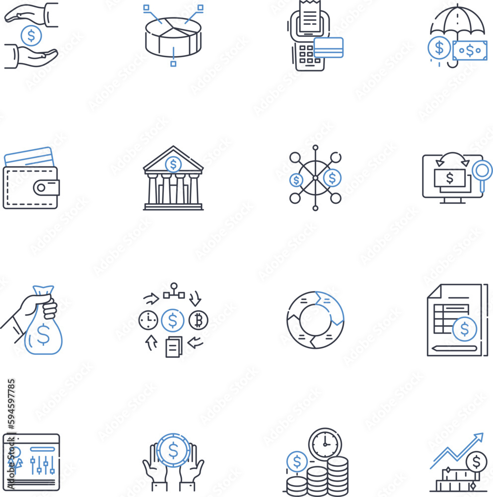 Expenditure line icons collection. Spending, Capital, Investment ...
