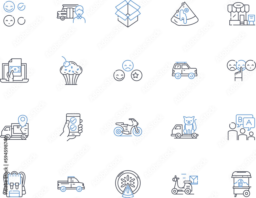 Supply management line icons collection. Procurement, Logistics ...