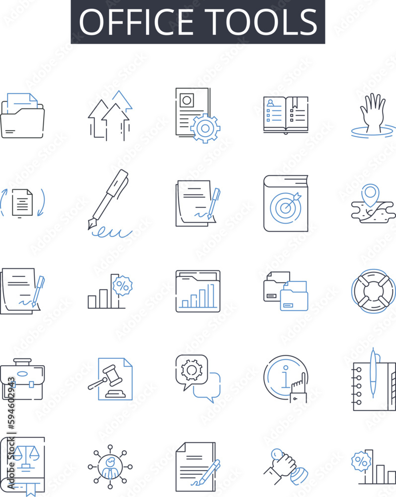 Office tools line icons collection. harmony, ensemble, melodic ...