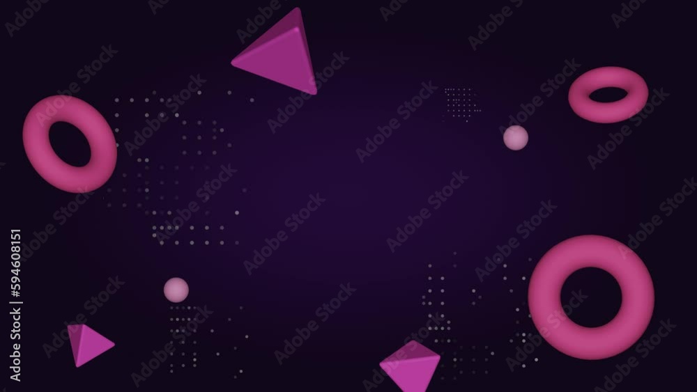 Abstract 3d geometric shapes loop animation. Modern background ...