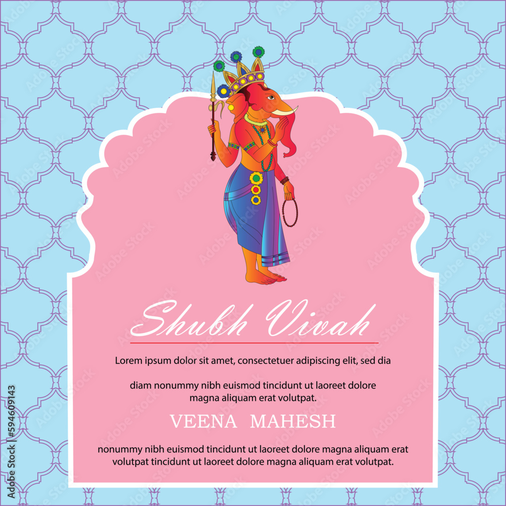 Hindi Marathi Calligraphy “ Shubh Vivah” means Happy Wedding. It’s a ...