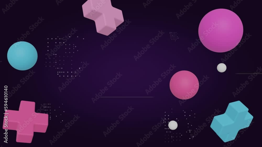 Abstract 3d geometric shapes loop animation. Modern background ...