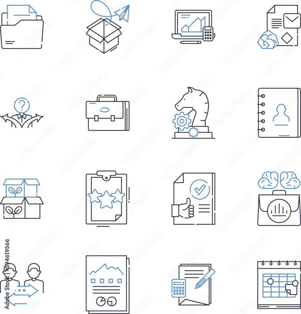 Report processing line icons collection. Automation, Analytics ... Report processing line icons collection. Automation, Analytics ...