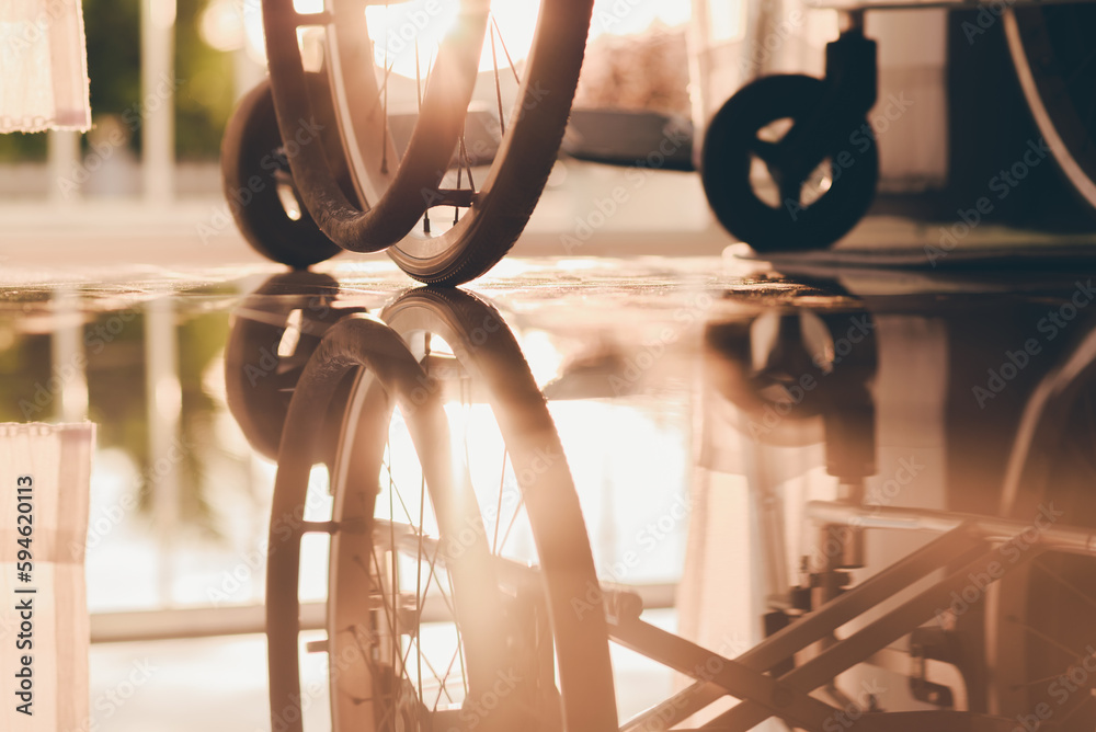 Wheelchair of person with disability in the house or hospital with ...