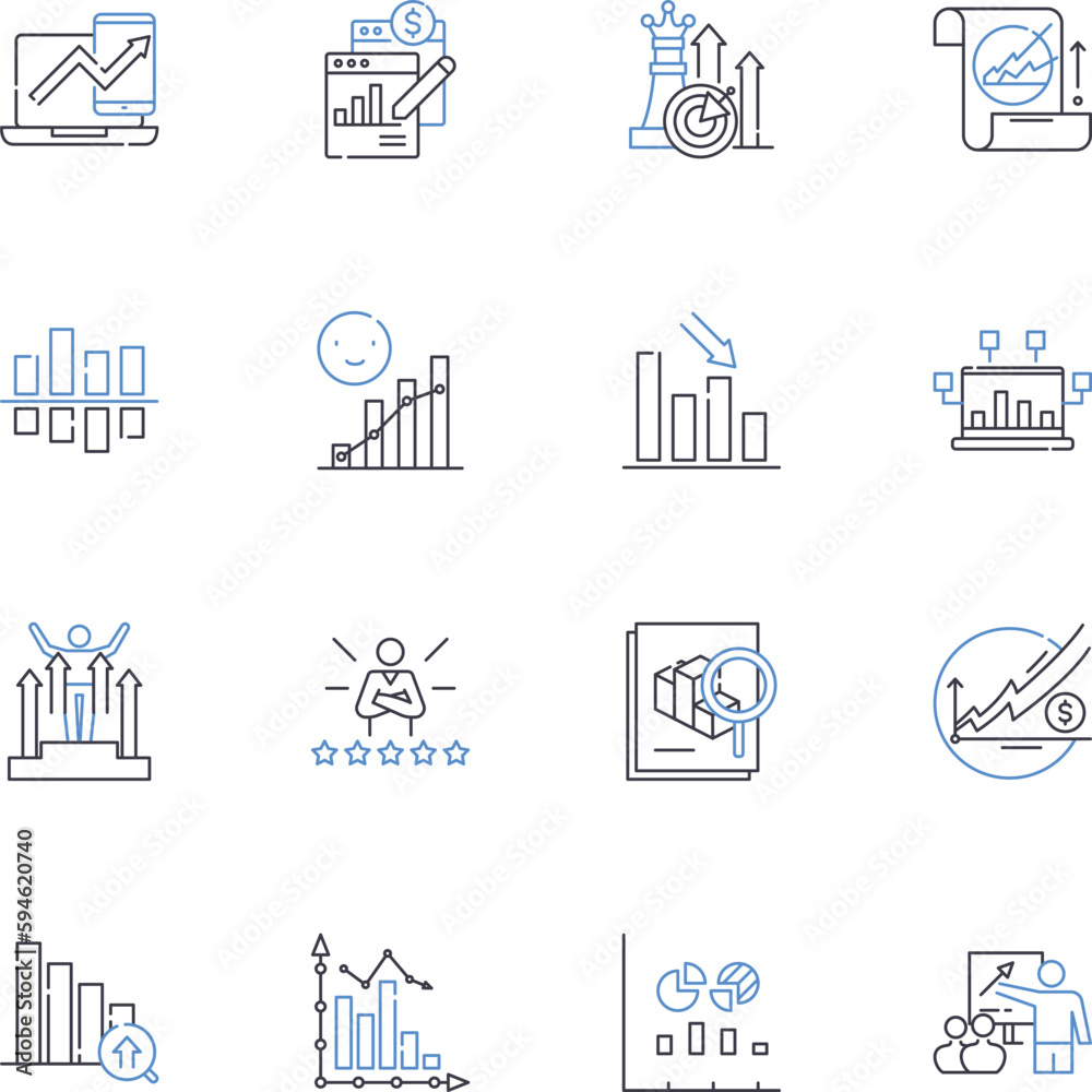Indexing Line Icons Collection Keywords Search Cataloging Categorization Ranking Sorting