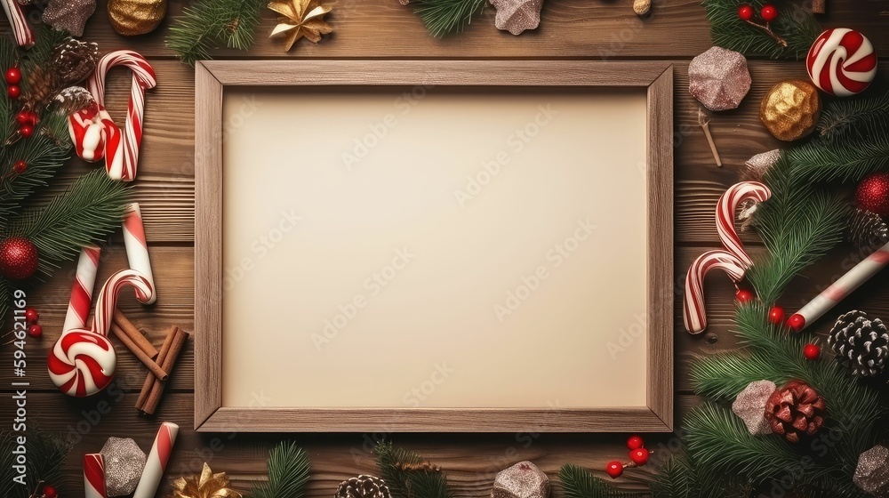 Empty boho style photo frame on wooden background. Isolated white light ...