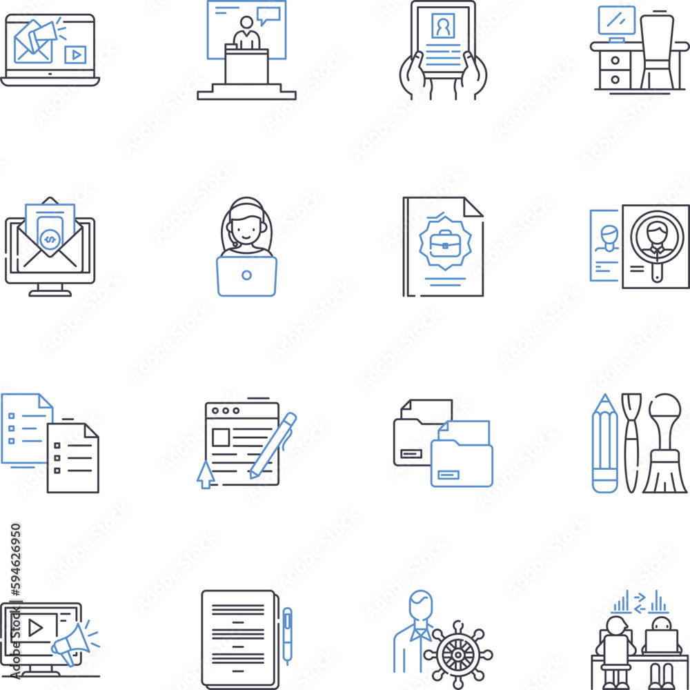 Recitation line icons collection. Chanting, Memorization, Performance ...