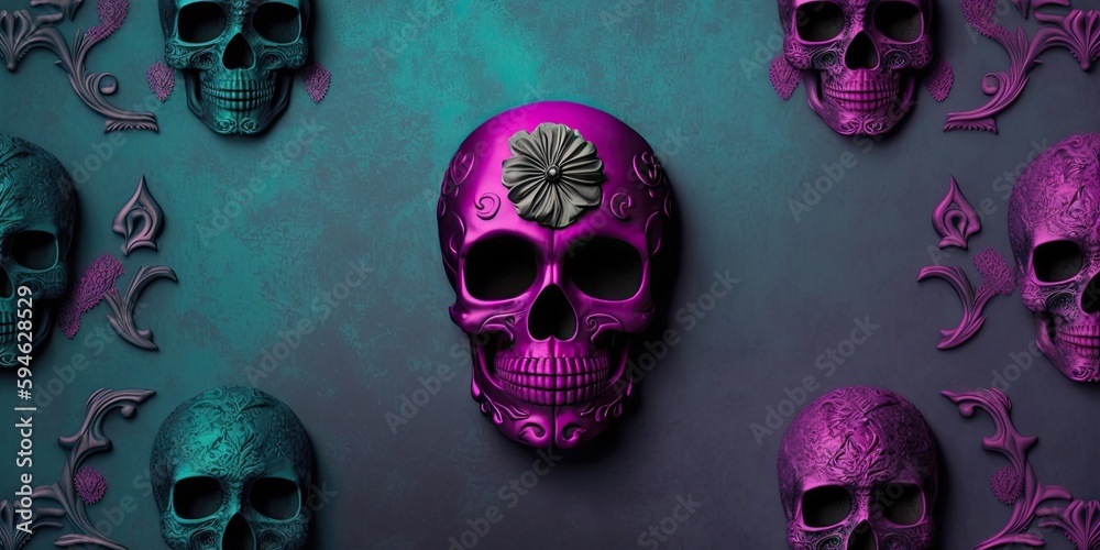 Skull Background in the Chic Adorned Socialite Style - Beautiful Skull ...
