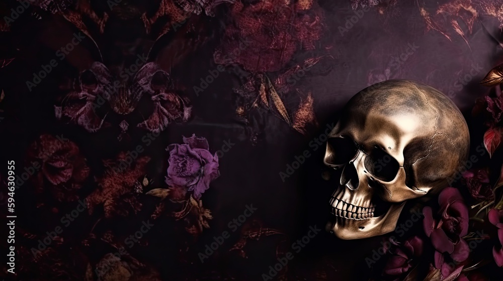 Skull Background in the Decadent Embracing Diva Style - Beautiful Skull ...