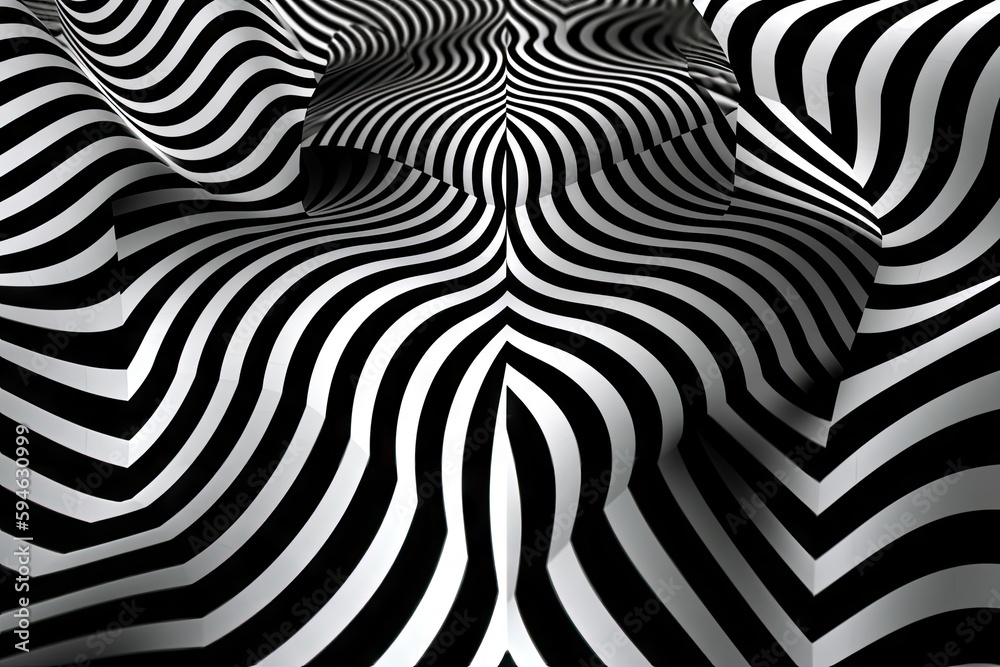 optical illusion of wavy lines and shapes, with blurred background ...