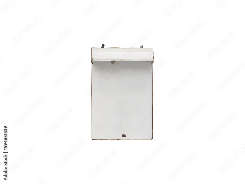 Old empty minimalist metal street address number sign painted with ...