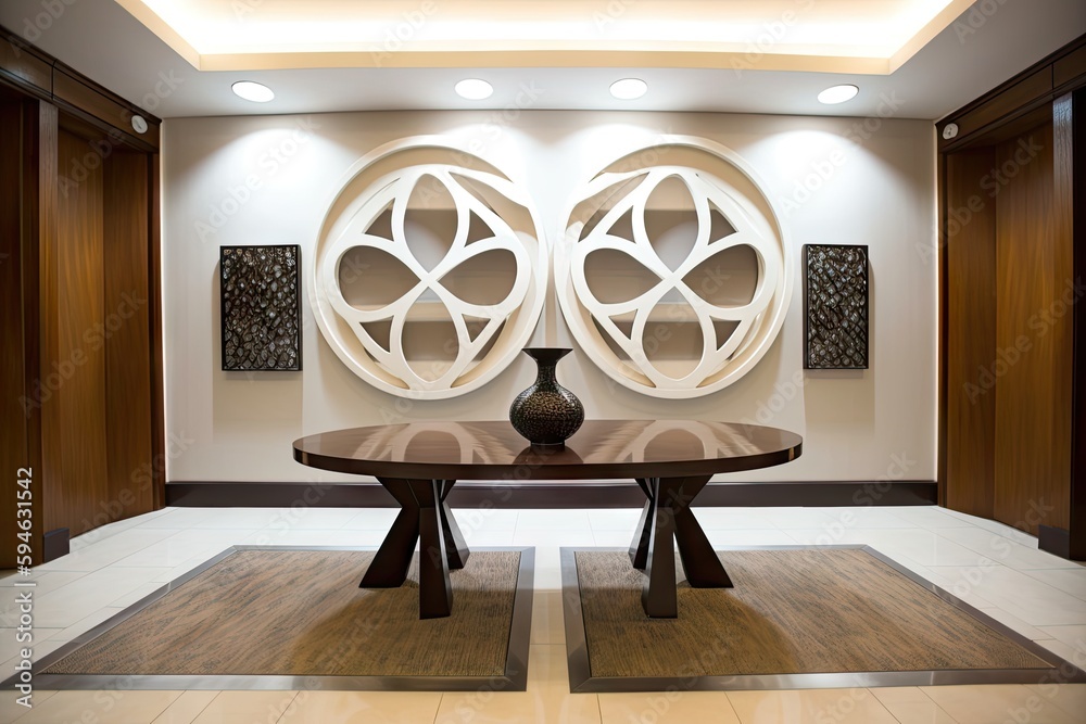 symmetrical design with asymmetrical elements, creating a sense of ...