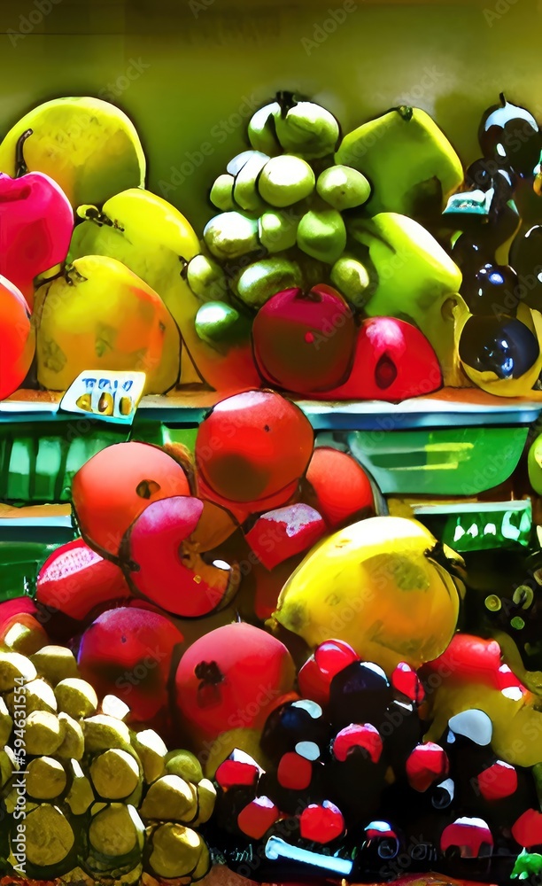 fruits and vegetables made using Generative AI Technology. Stock ...