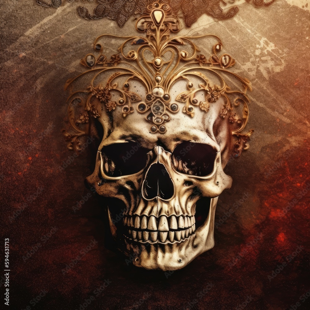 Skull Background in the Decadent Embracing Diva Style - Beautiful Skull ...