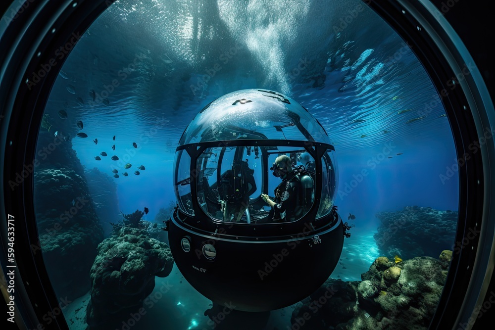 submersible pilot sharing the view of stunning underwater world with ...
