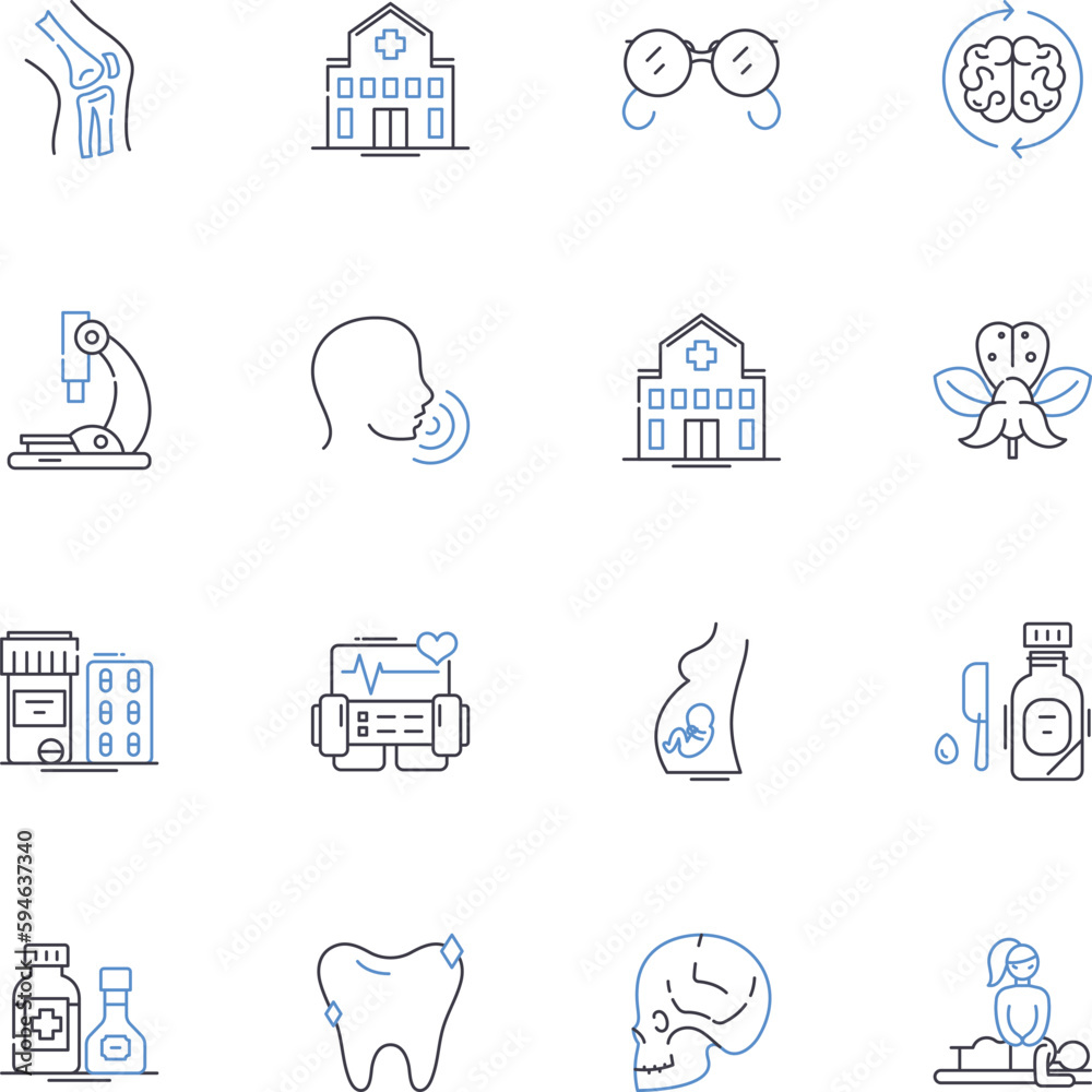 Surgical intervention line icons collection. Incision, Scalpel ...