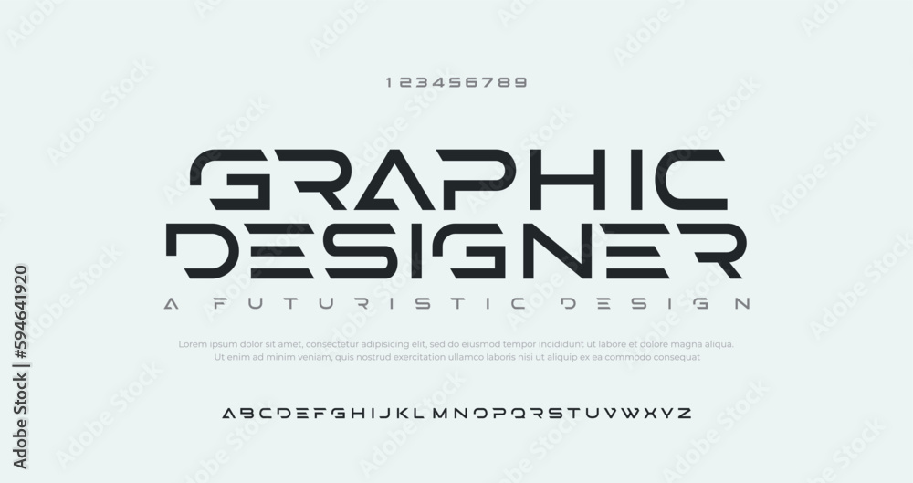 Futuristic font alphabet letters. Future logo typography. Creative ...