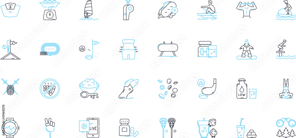 Vetor de Nutrient intake linear icons set. Macronutrients ...
