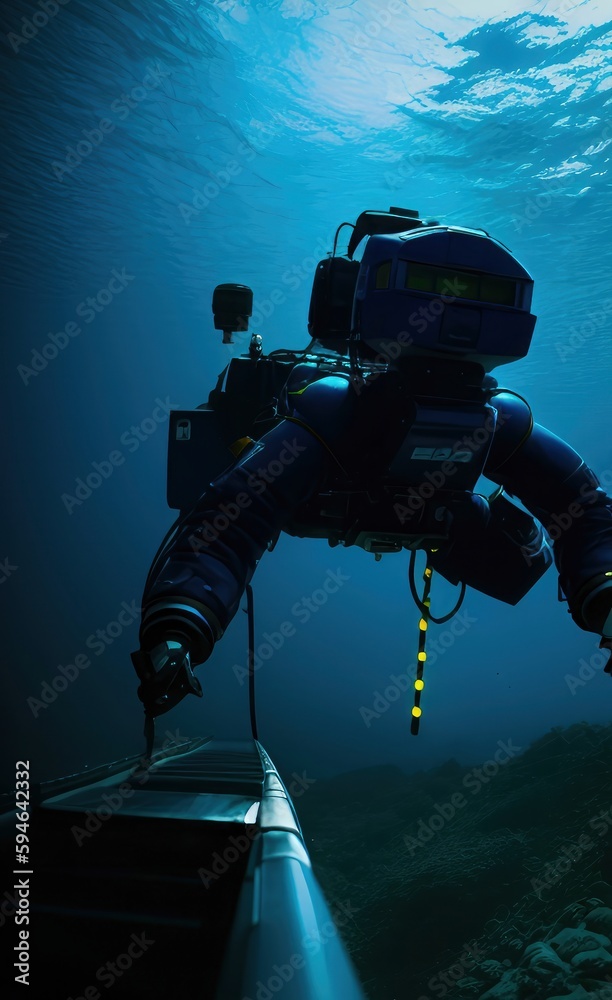 scuba diver in action made using Generative AI Technology. Stock ...
