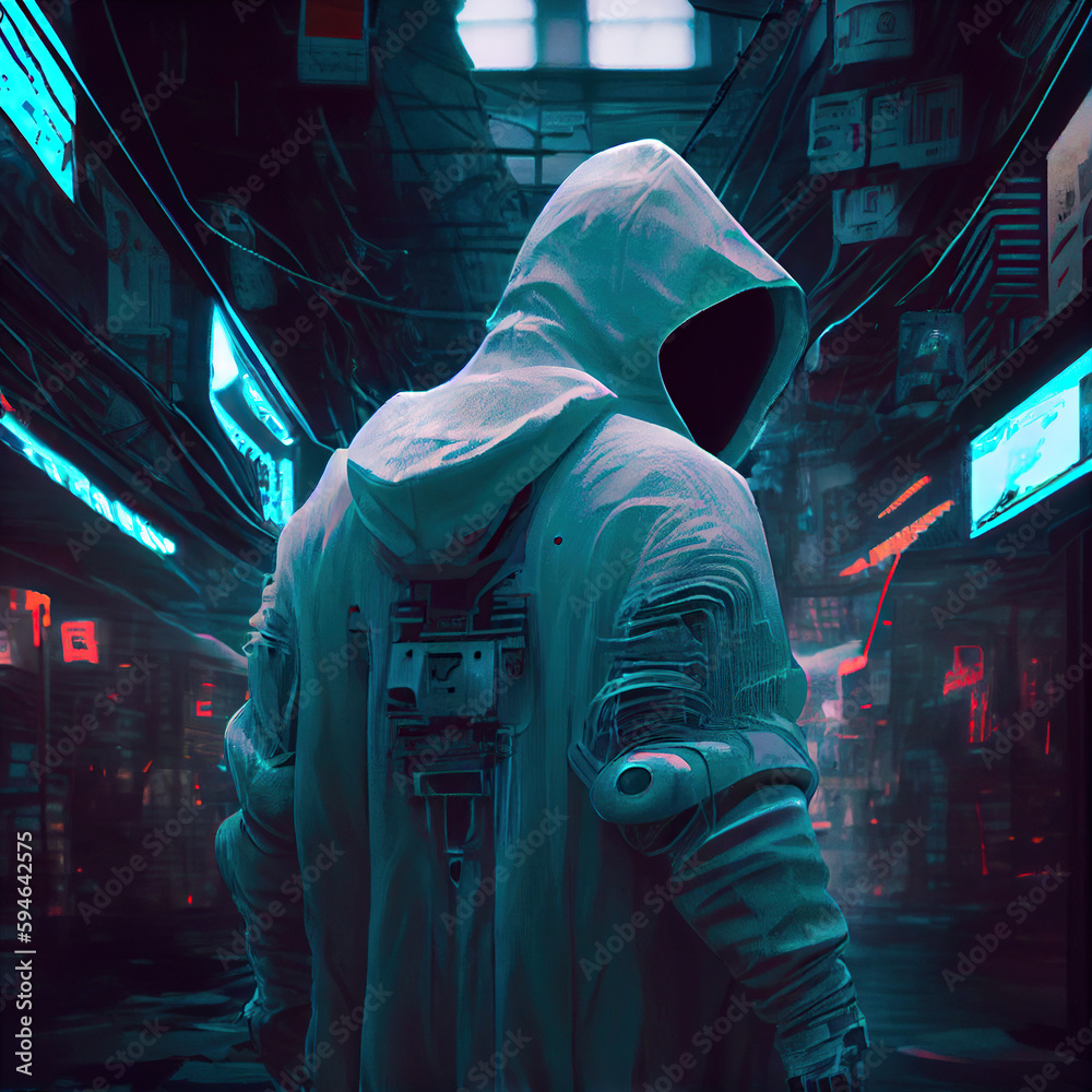 Hacker With Hided Face, Internet crime concept, cyberpunk concept Stock ...
