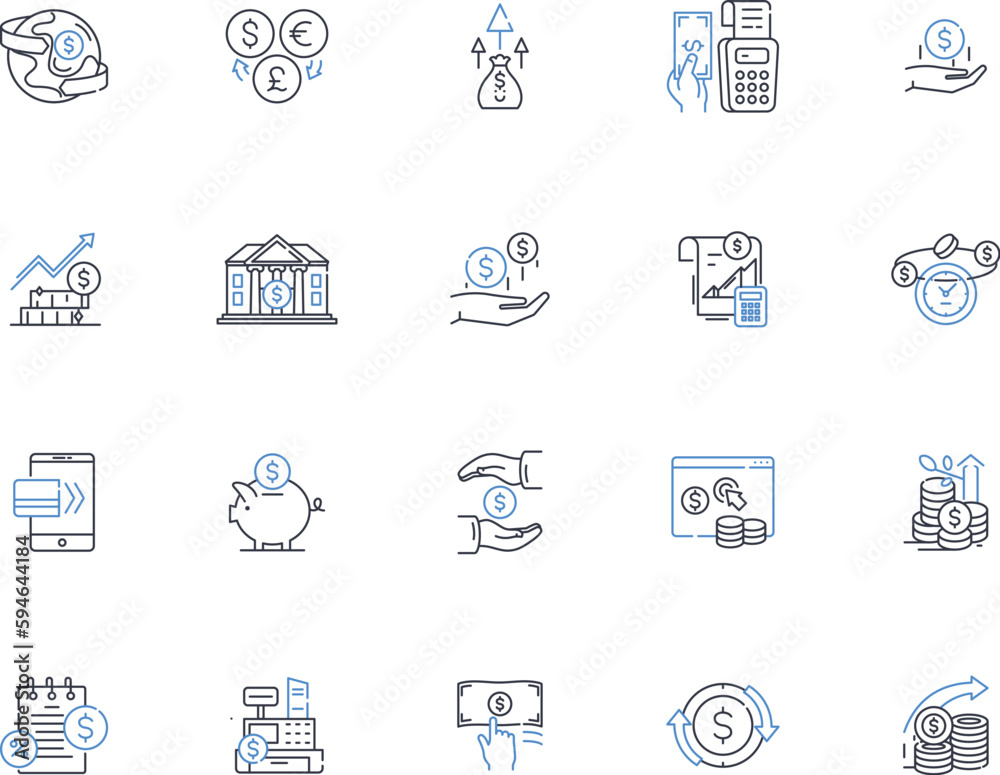 Advancement line icons collection. Progress, Improvement, Growth ...