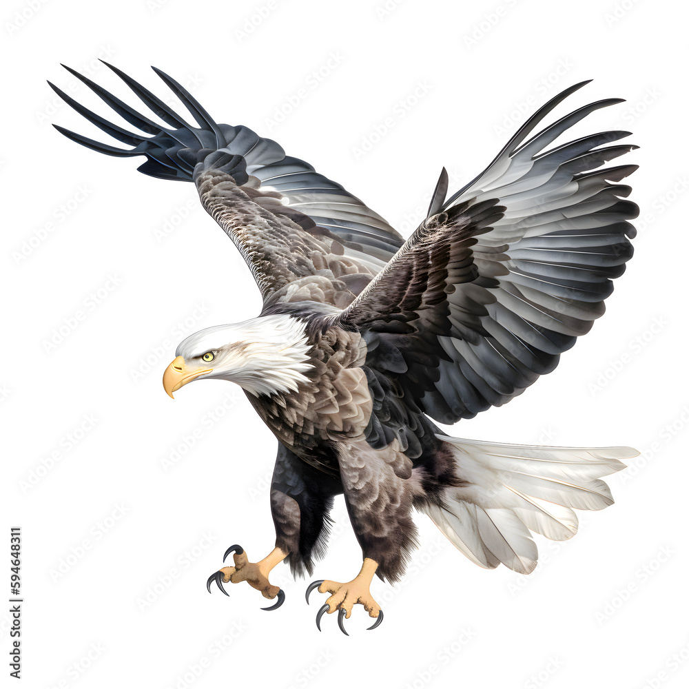Bald Eagle, Watercolor, Clipart, Eagle, design elements isolated over a ...