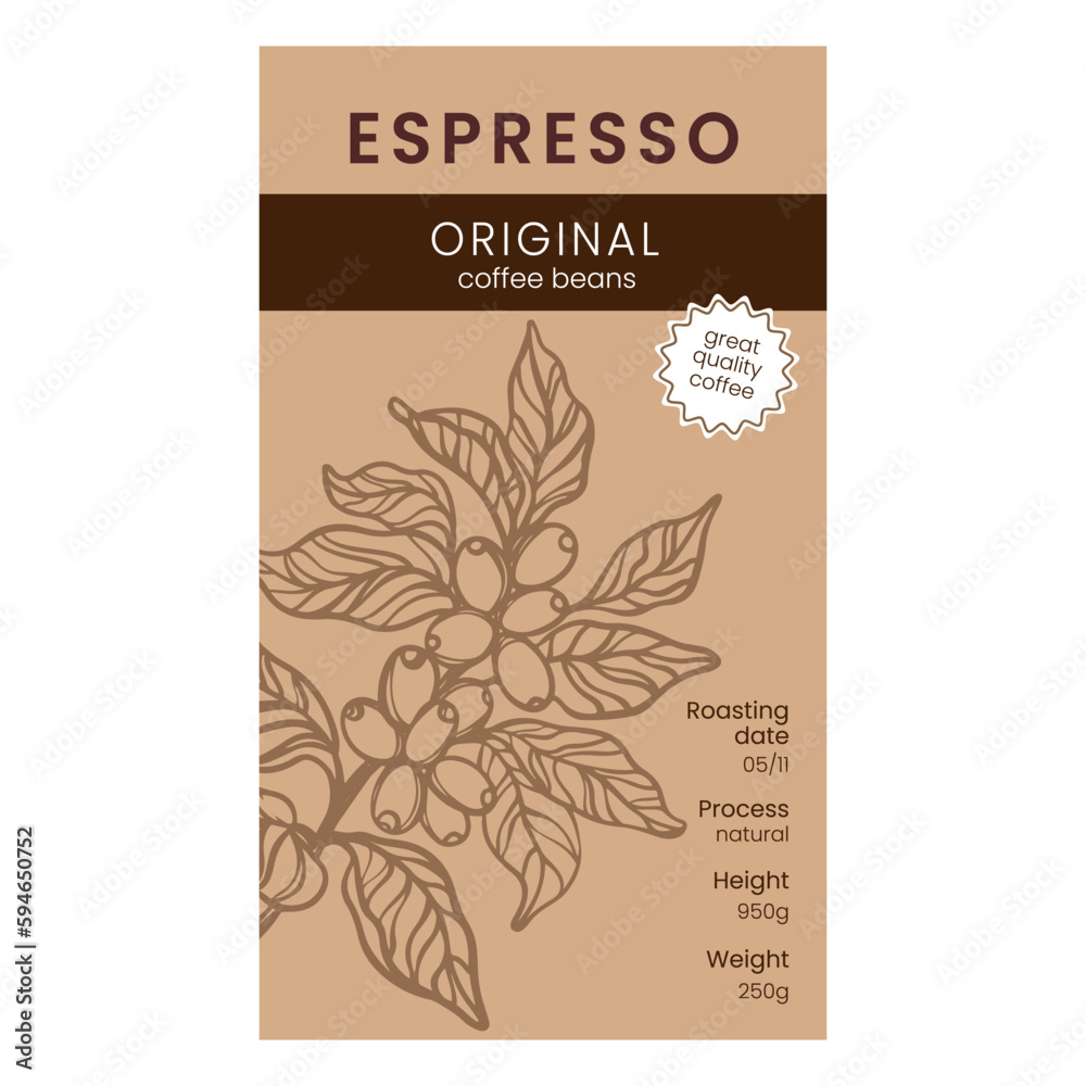 ESPRESSO PACK Original Design Of Label Of Coffee Beans Packaging ...