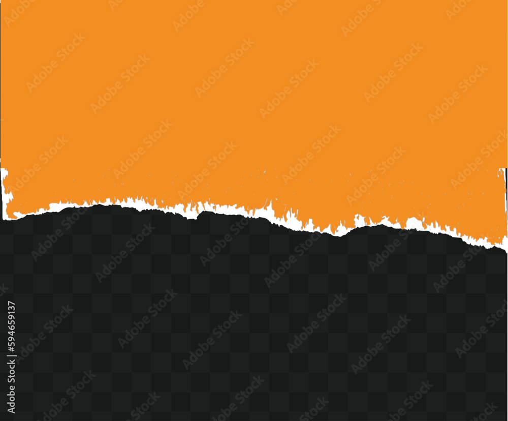 Orange vector realistic illustration of torn paper. Paper different ...