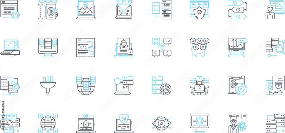 Profit maximization linear icons set. Efficiency, Expansion ... Profit maximization linear icons set. Efficiency, Expansion ...