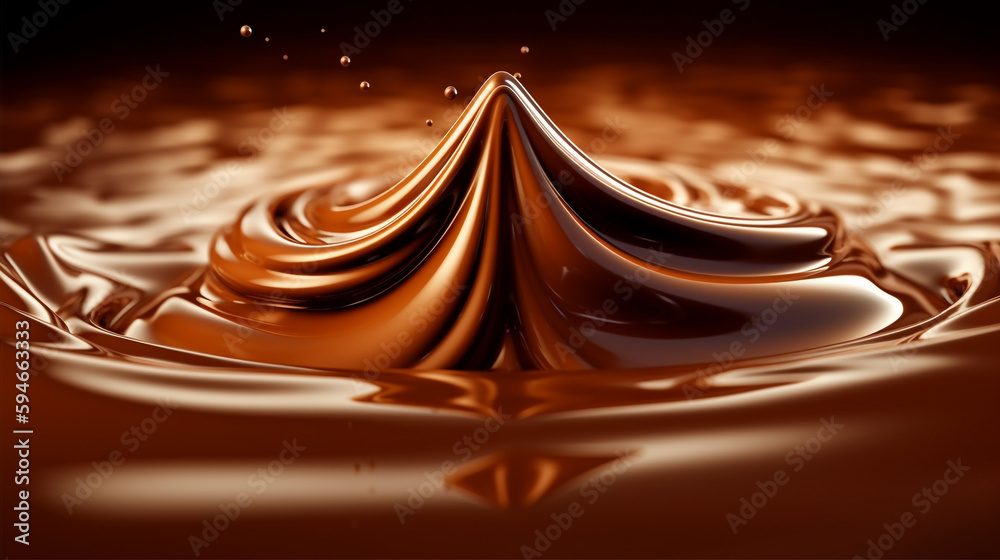 Milk chocolate liquid splashing. Sweet dessert wave background ...