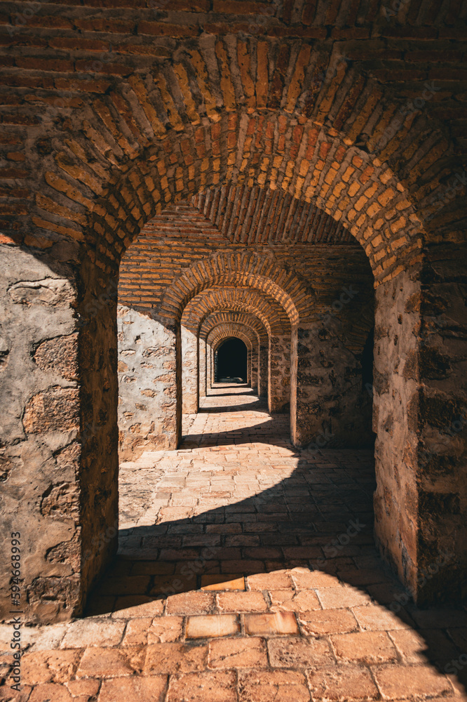 arch pathway at caravansaray on silk road in sheki, azerbaijan Stock ...