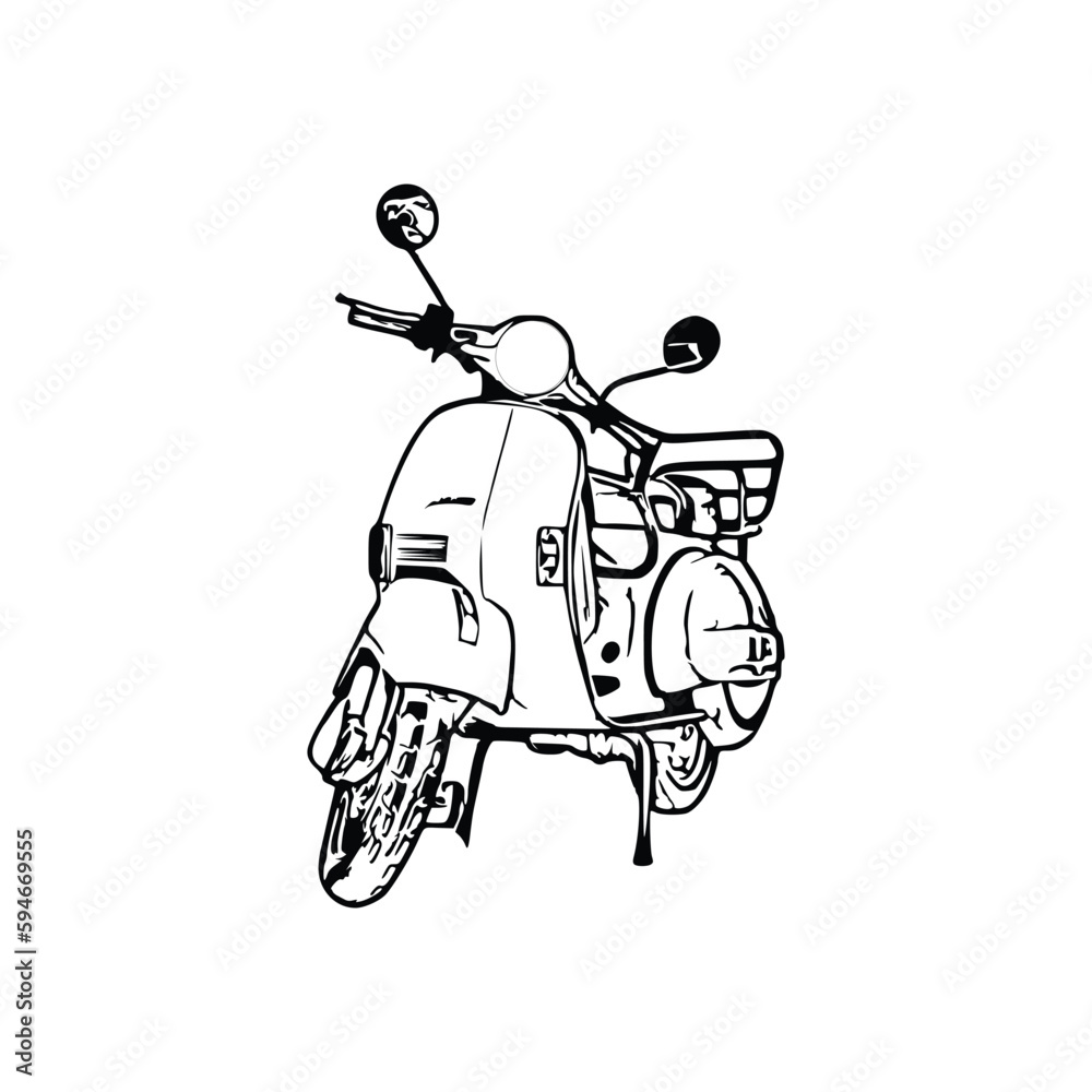 Motorcycle vector illustration, Motorcycle coloring page for book and ...