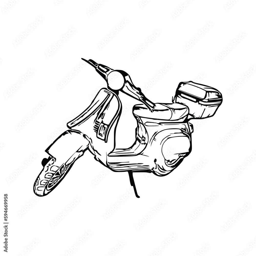 Motorcycle vector illustration, Motorcycle coloring page for book and ...