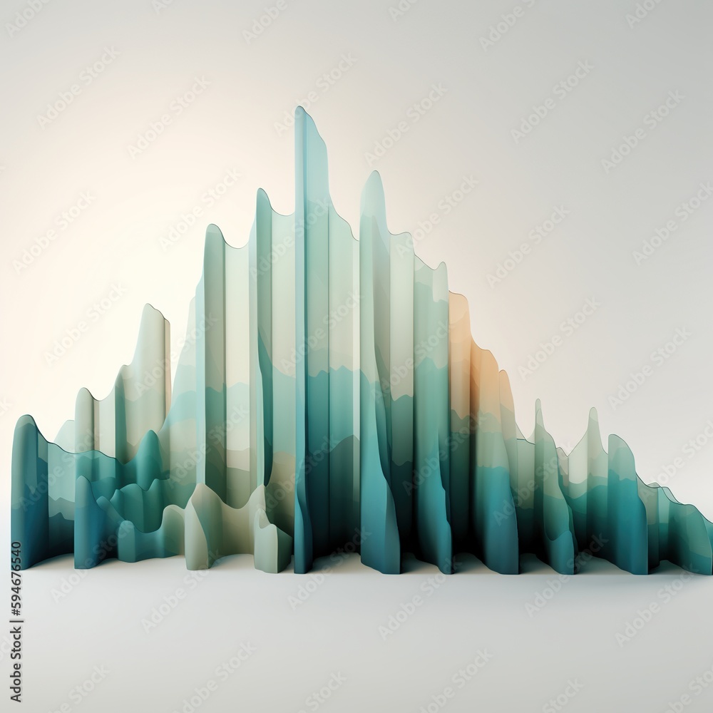 Growth and progress are depicted by a wavy surface bar graph divided ...