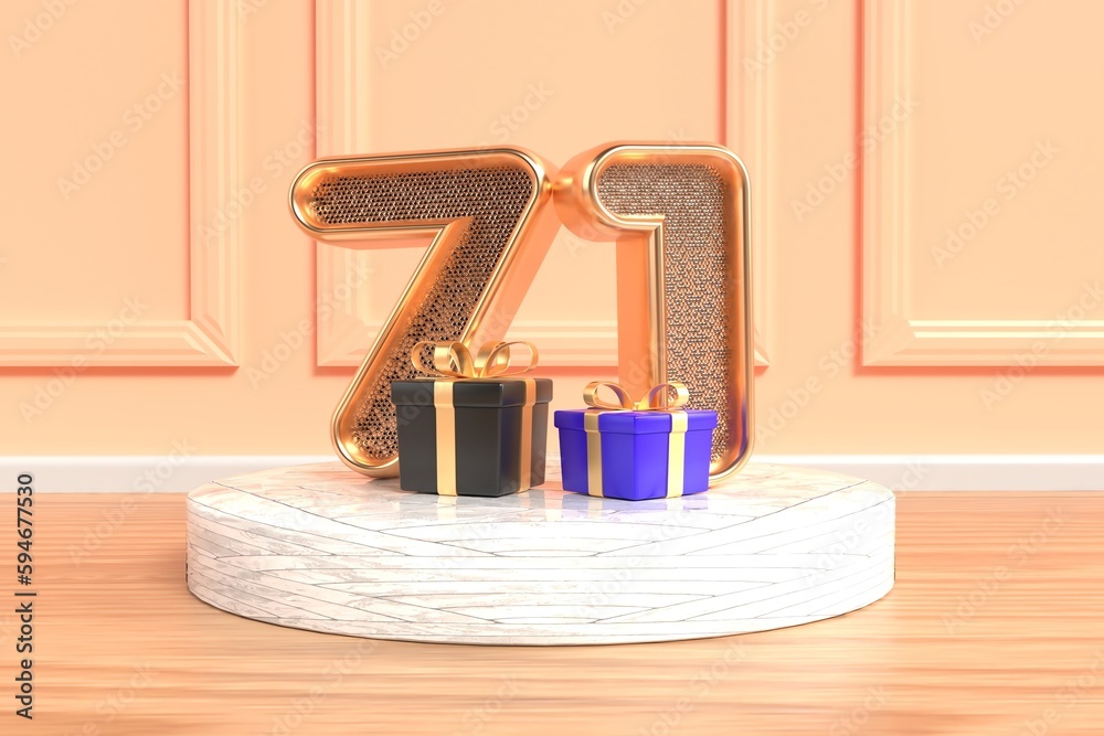 Luxurious birthday banner number 71 gold designs with golden accents ...