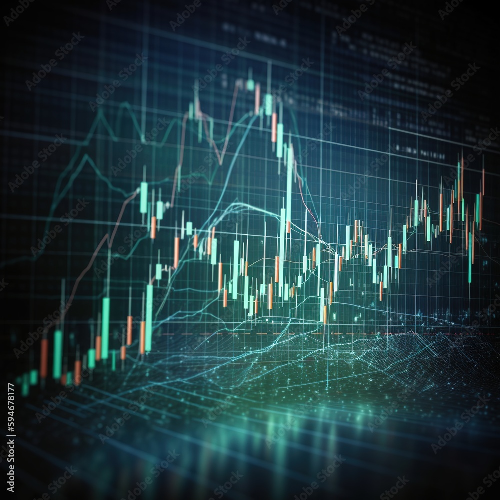 stock market chart on a trading board background. generative ai Stock ...