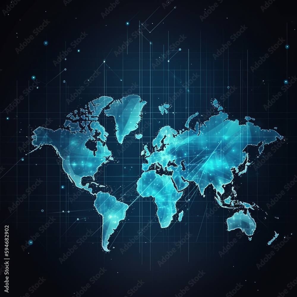 World map with graph in futuristic concept suited for financial ...