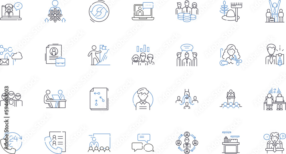 Public service line icons collection. Civic, Responsiveness ...
