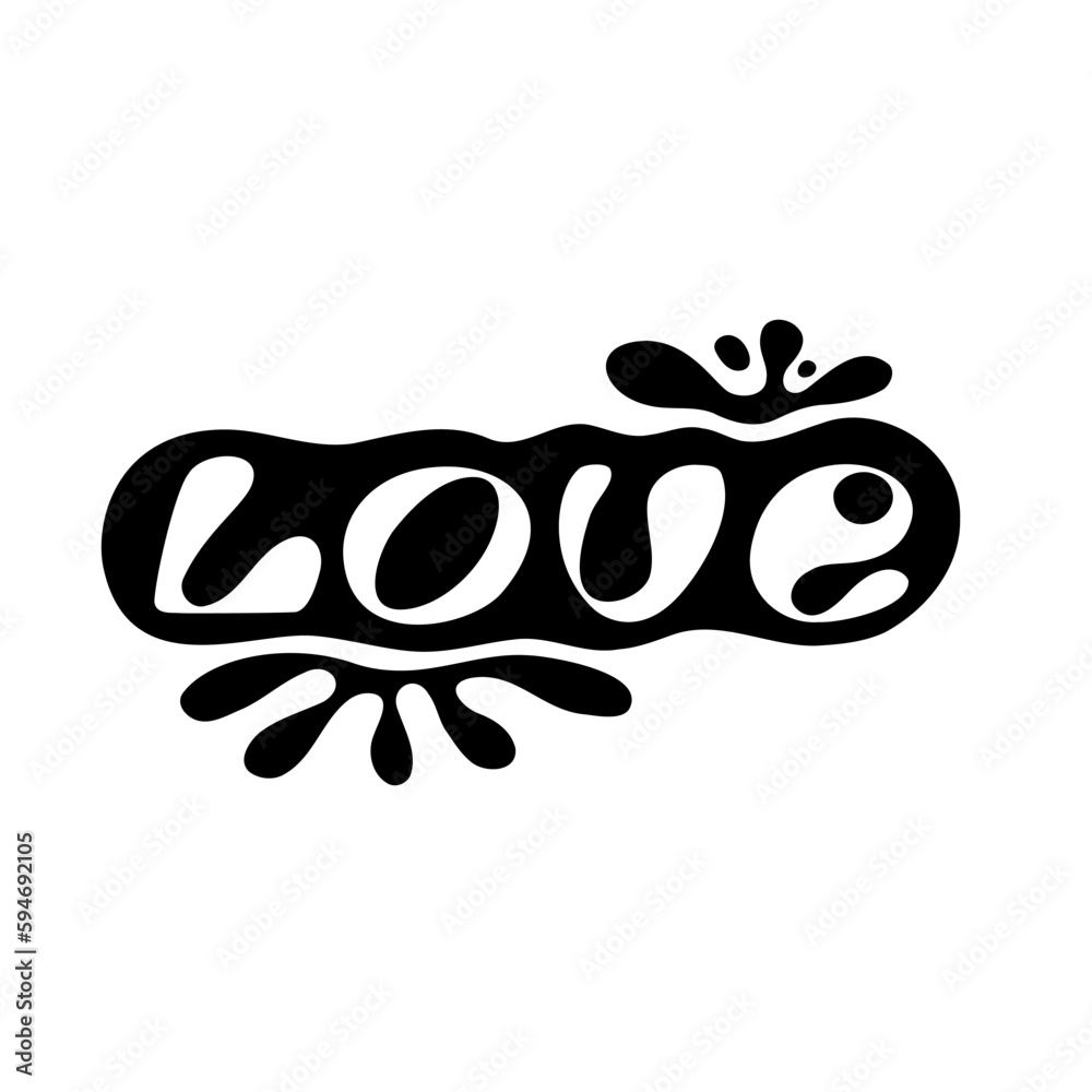 design vector sign love. Black silhouette isolated. Hand drawn ...