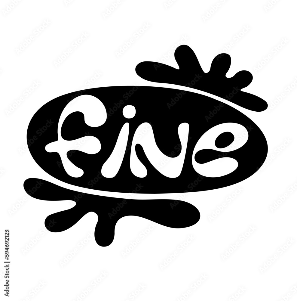 design vector sign fine. Black silhouette isolated. Hand drawn ...