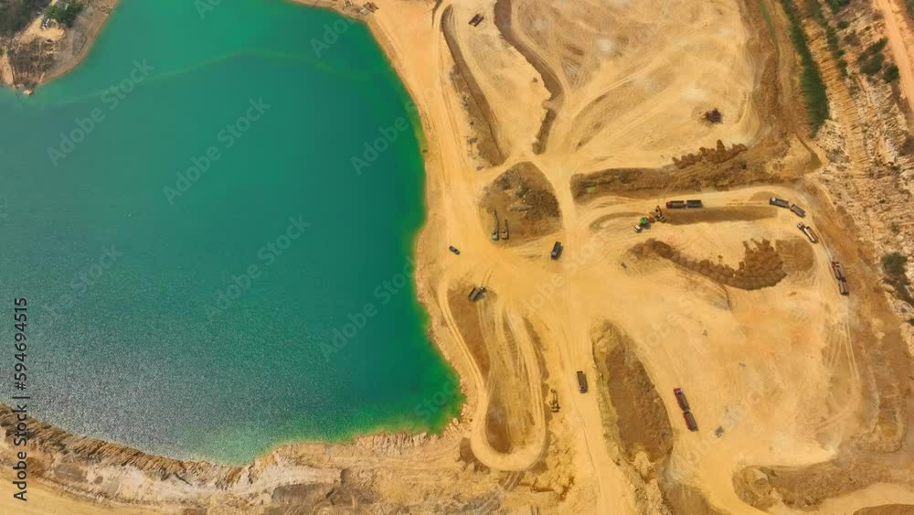 Sand quarries are easily recognizable due to their distinctive shape ...