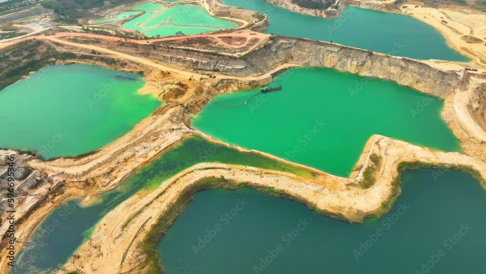 Sand quarries are easily recognizable due to their distinctive shape ...