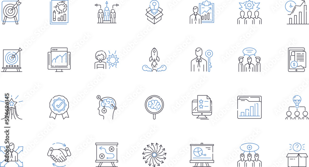 Blueprint outlining line icons collection. Plan, Sketch, Draft, Design ...