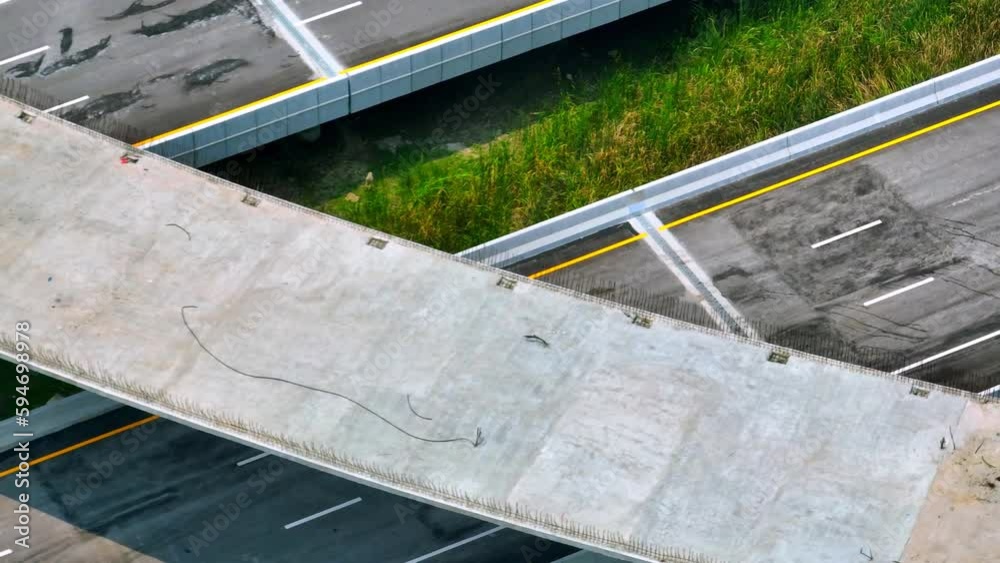 Video Stock When viewed from an aerial view drone, a motorway road ...
